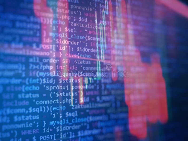 Analysis Background. Statistic Concept.Computer Code And Stock Graph ...