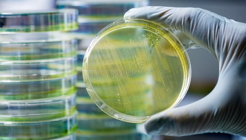 Analysis of Bacterial Cultures in Petri Dishes, Bacteria Growing Stock ...