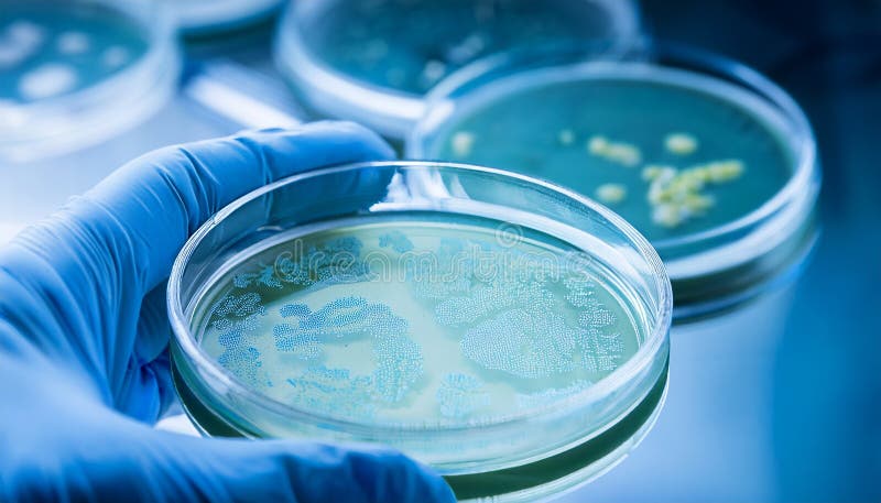 Analysis of Bacterial Cultures in Petri Dishes, Bacteria Growing Stock ...