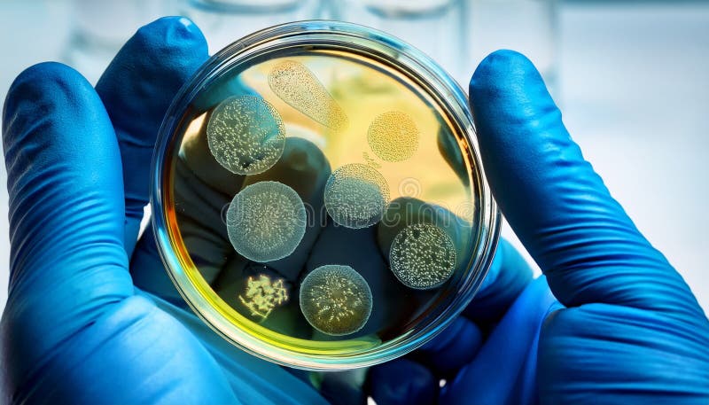 Analysis of Bacterial Cultures in Petri Dishes, Bacteria Growing Stock ...