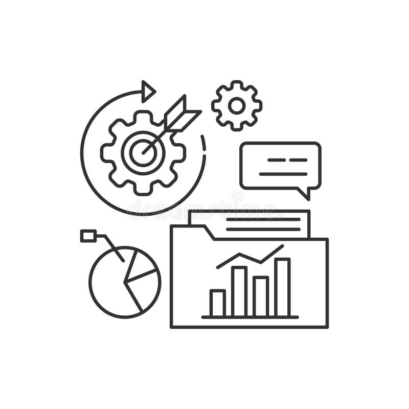 Analysis Black Line Icon. Analytics and Graph, Chart. Sign for Web Page, App. UI UX GUI Design ...