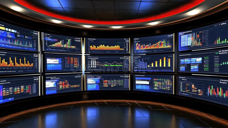 Analysis Center Displaying Various Types of Graphical Data ...
