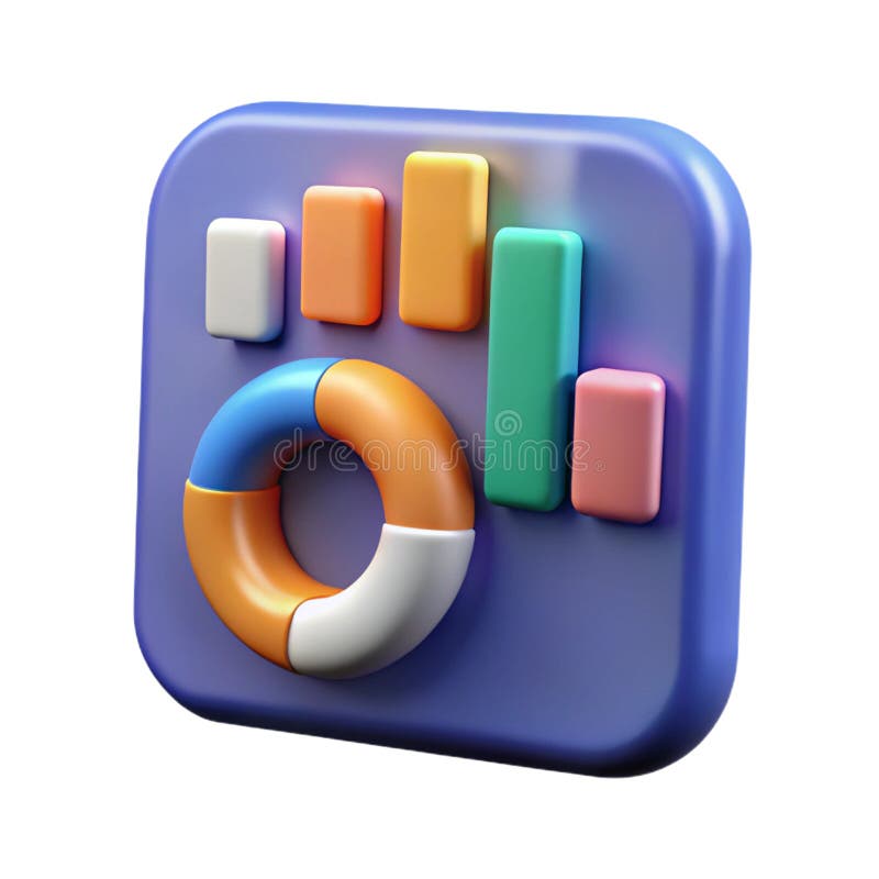 Analysis Chart 3D Icon Representing Business Data and Financial ...