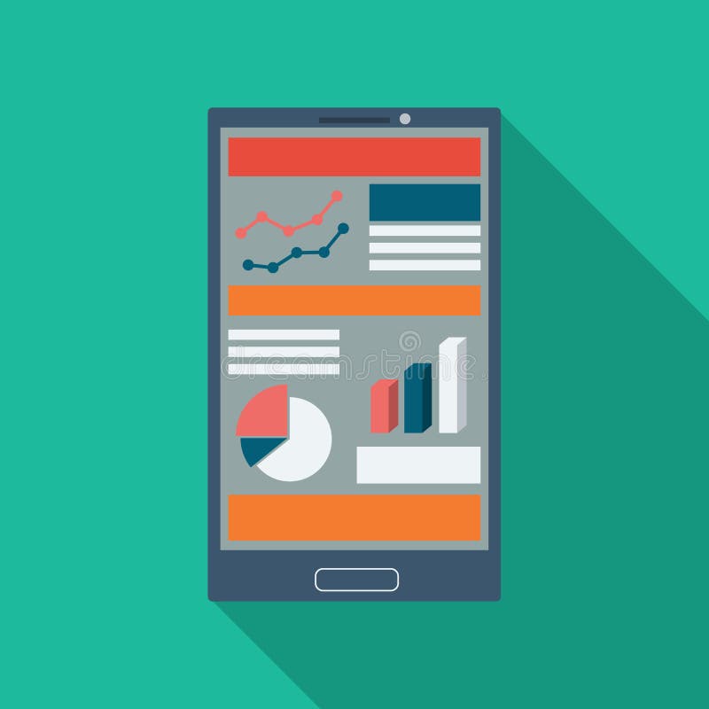 Analysis Charts and Graphs Symbols on Smart Stock Vector - Illustration ...