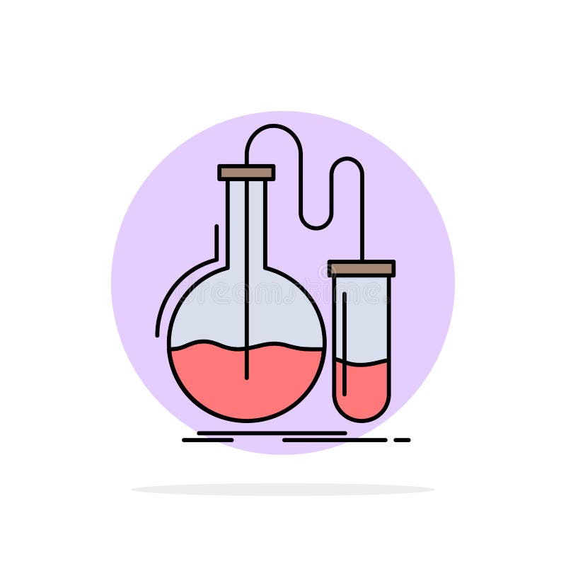 Analysis, Chemistry, Flask, Research, Test Flat Color Icon Vector Stock ...
