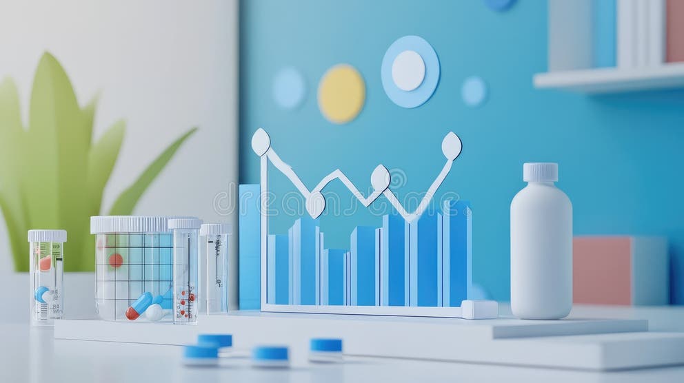 Analysis Clinical Trial Chart Paper Cutout Simulation Stock ...