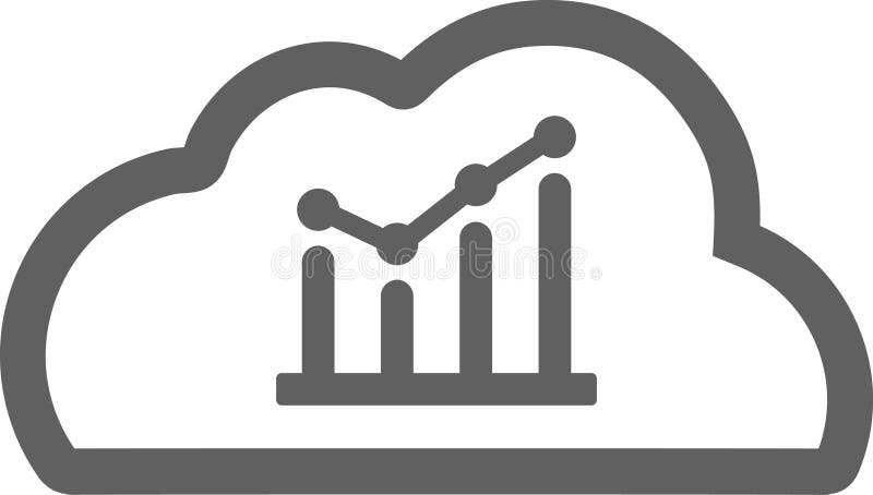 Analysis, Cloud Statistics Icon. Gray Color Stock Vector - Illustration ...