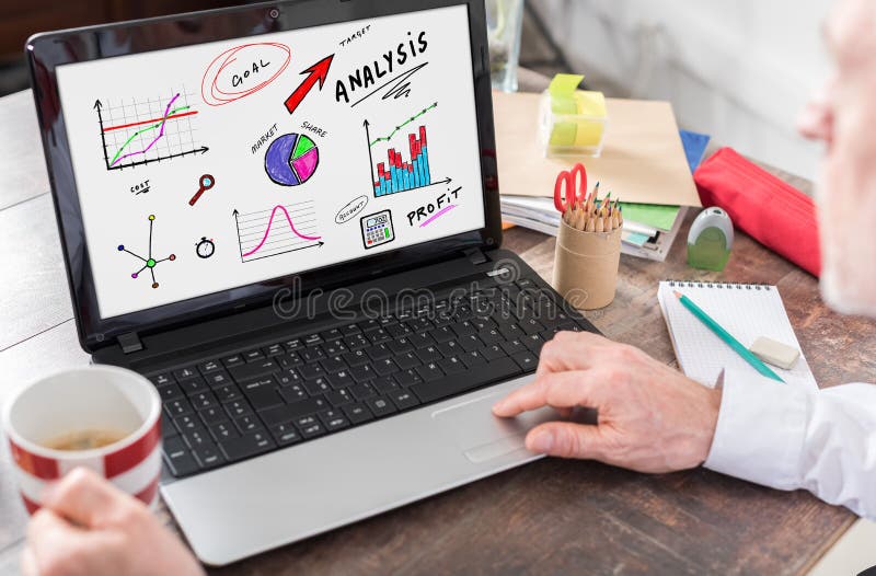 Analysis Concept on a Laptop Screen Stock Photo - Image of business ...