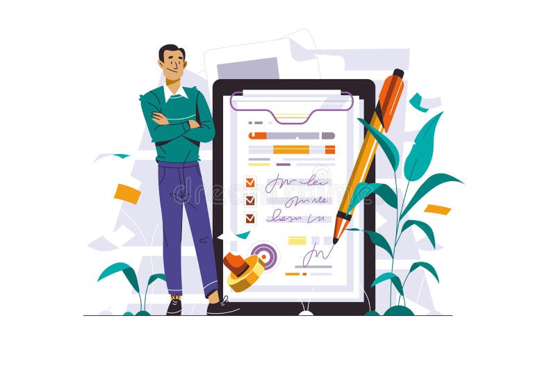 Analysis and Critical Control Point, Man Standing Near the Documents ...