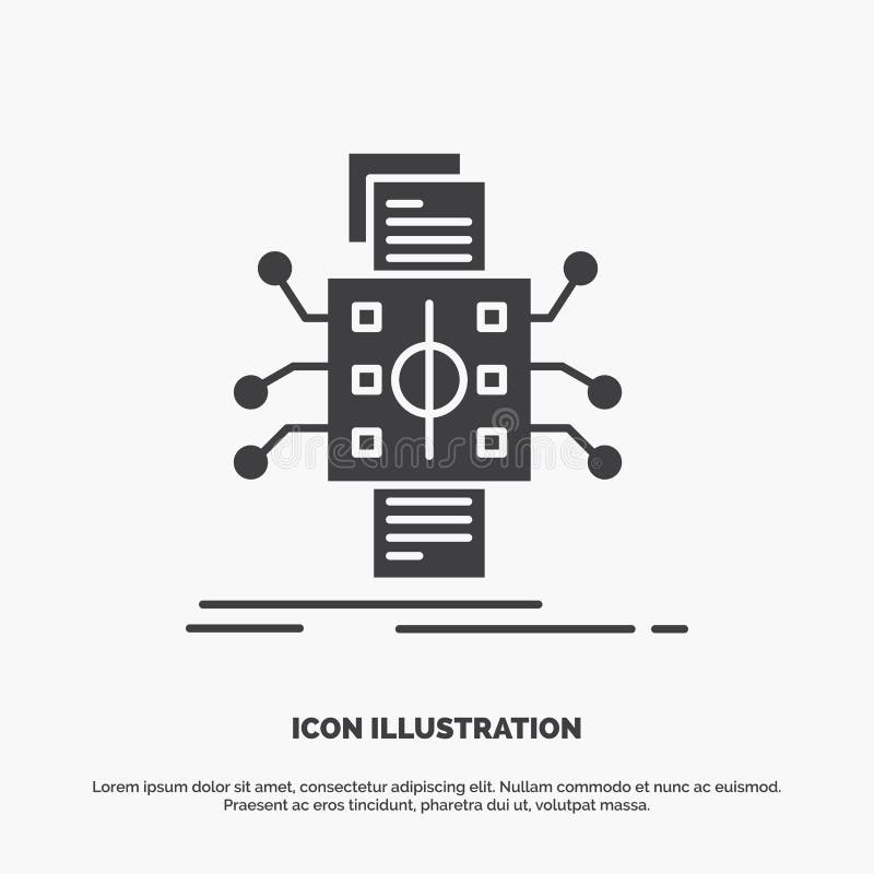Analysis, Data, Datum, Processing, Reporting Icon. Glyph Vector Gray Symbol for UI and UX ...