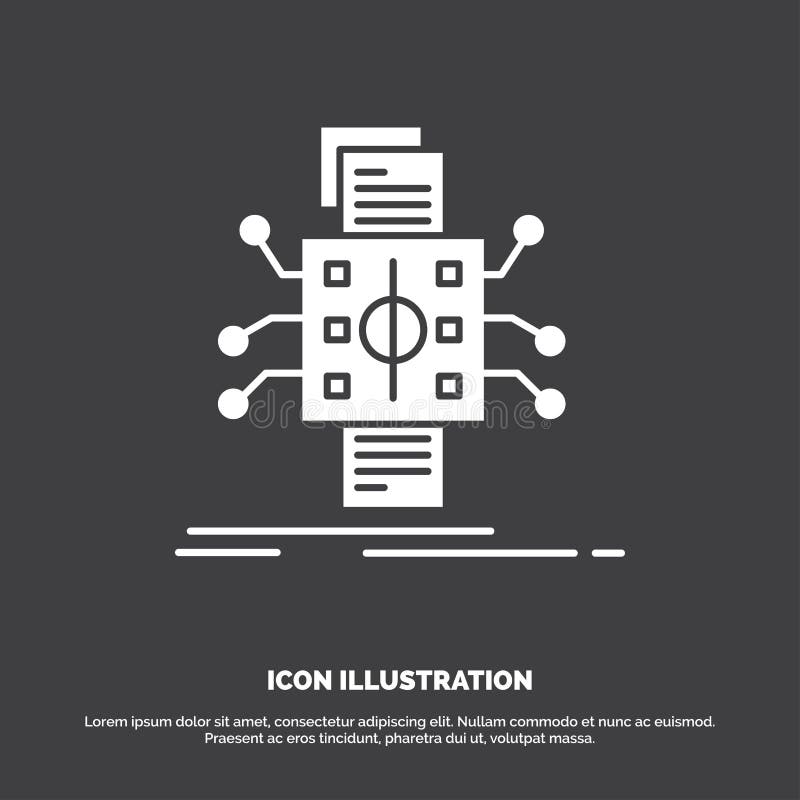 Analysis Data Datum Processing Reporting Icon Glyph Vector Symbol