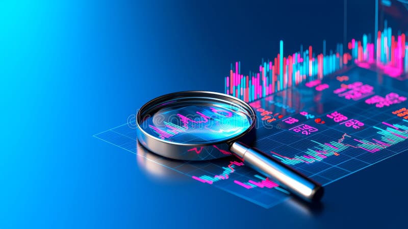 Analysis of Data Quality, Magnifying Glass Over Data, 3D Illustration ...