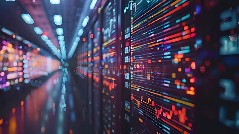 Digital Dashboard with Data Visualization and Graphs Stock Footage ...