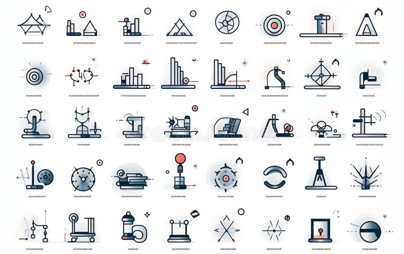 Analysis Fine Line Icons Generative AI Stock Illustration ...