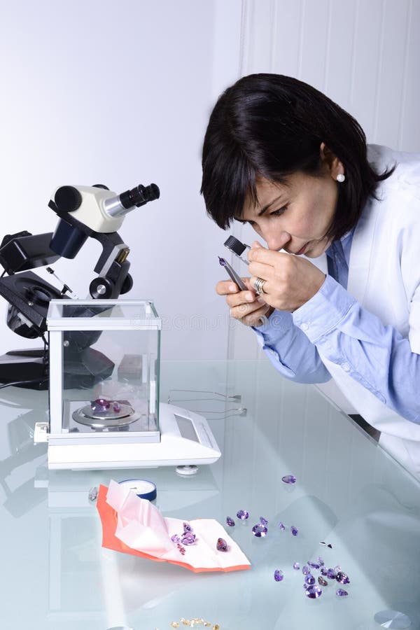 Gemologist and microscope stock image. Image of microscope - 36764045