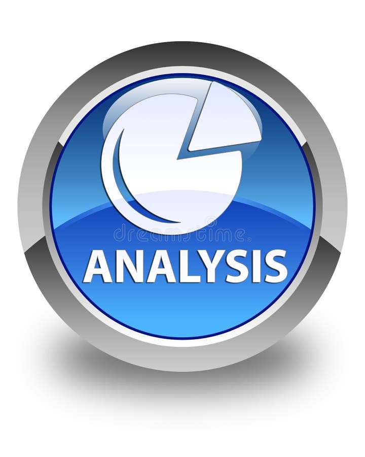 Analysis (graph Icon) Glossy Blue Round Button Stock Illustration ...