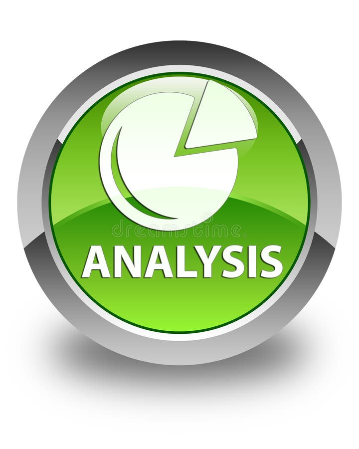 Analysis (graph Icon) Glossy Green Round Button Stock Illustration ...