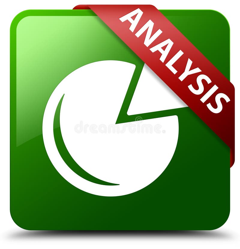 Analysis Graph Icon Green Square Button Stock Illustration ...