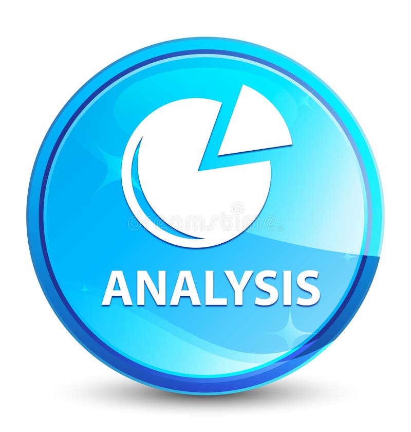 Analysis (graph Icon) Splash Natural Blue Round Button Stock Vector ...