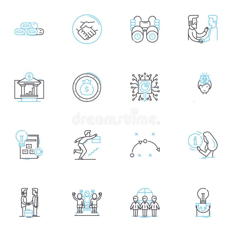 Analysis And Graphs Linear Icons Set Metrics Trends Patterns