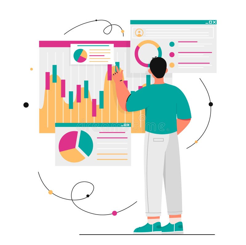 Analysis of graphs stock vector. Illustration of analysis - 277763689