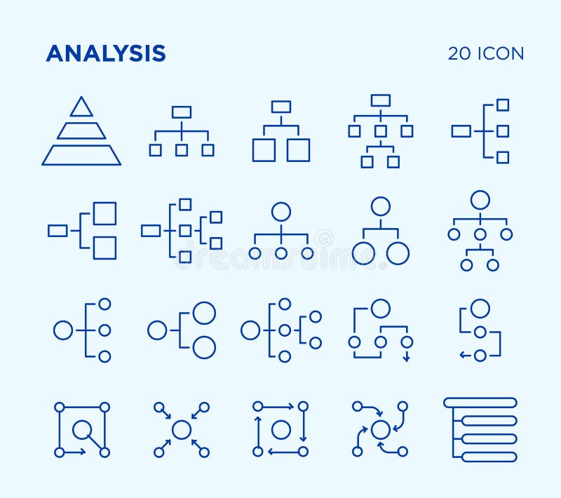 Simple Set of Analysis. Diagrams. Vector Line Icons. Stock Illustration ...