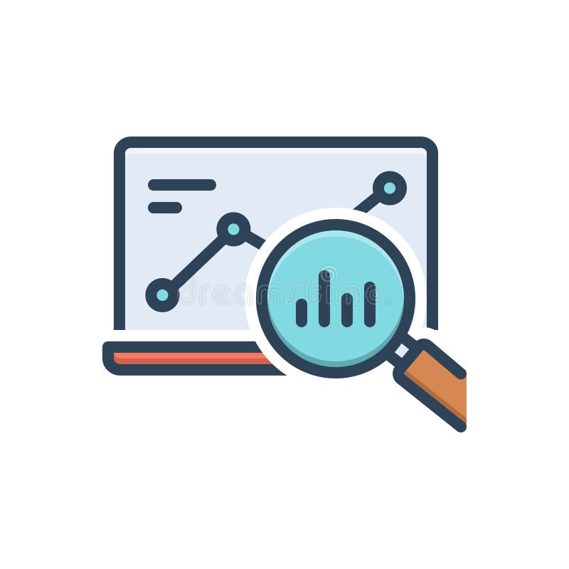 Color Illustration Icon for Analysis, Investigation and Accounting ...
