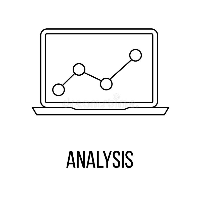 Analysis Icon or Logo Line Art Style. Stock Vector - Illustration of ...
