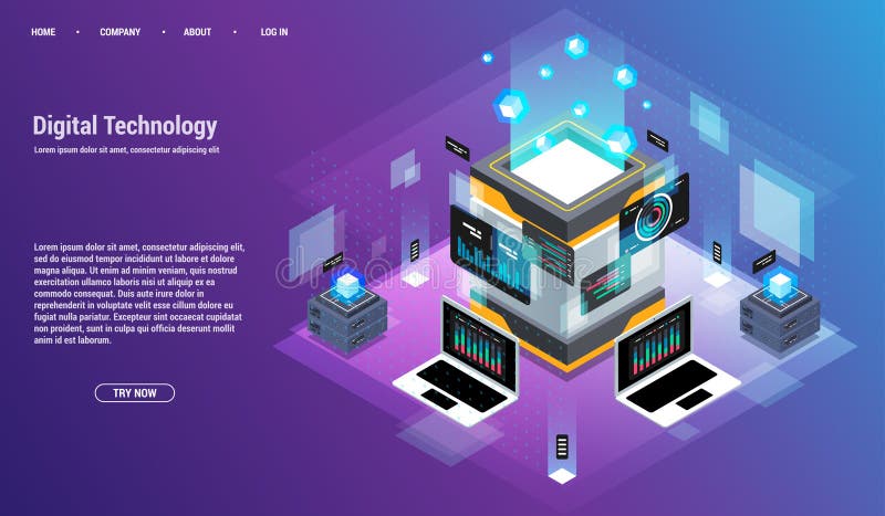 Analysis and Investment. Data Visualization Concept. 3d Isometric ...