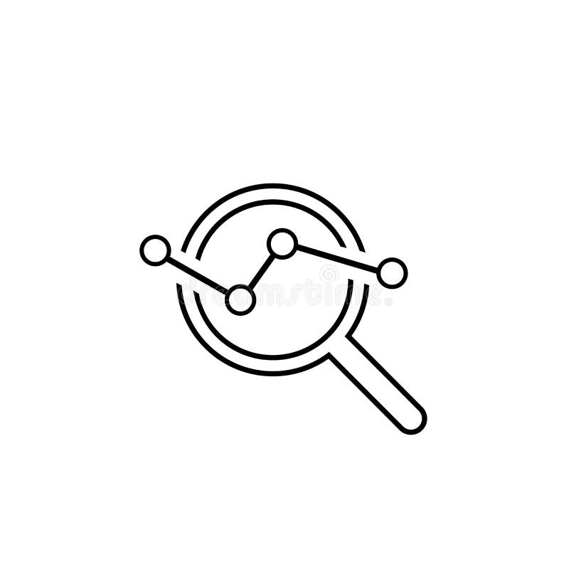 Analysis Line Icon Vector on White in Modern Flat Stock Vector ...