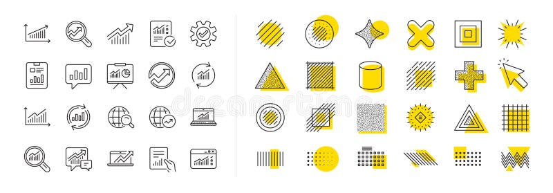Analysis Line Icons. Charts, Reports and Graphs. Design Elements. Vector Stock Vector ...