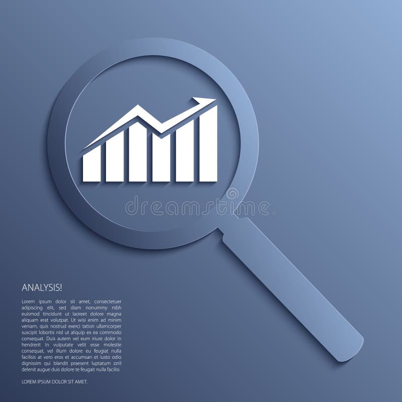 Analysis. Magnifying Glass with Icon. Vector. Stock Vector ...