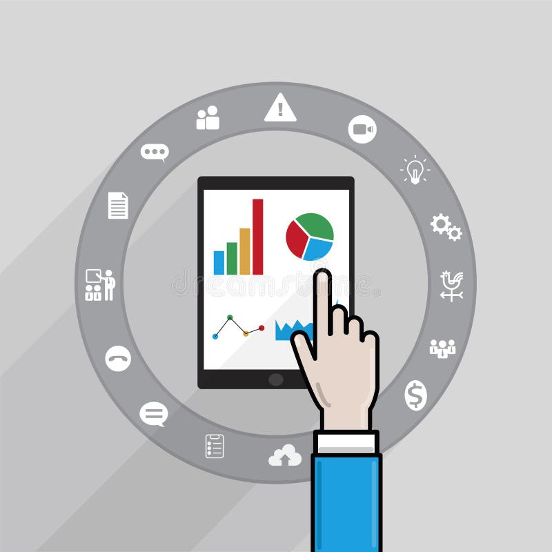 Analysis stock vector. Illustration of computer, infographic - 90270083