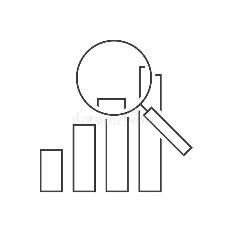 Graph Up Outline Icon on White Background Stock Vector - Illustration ...