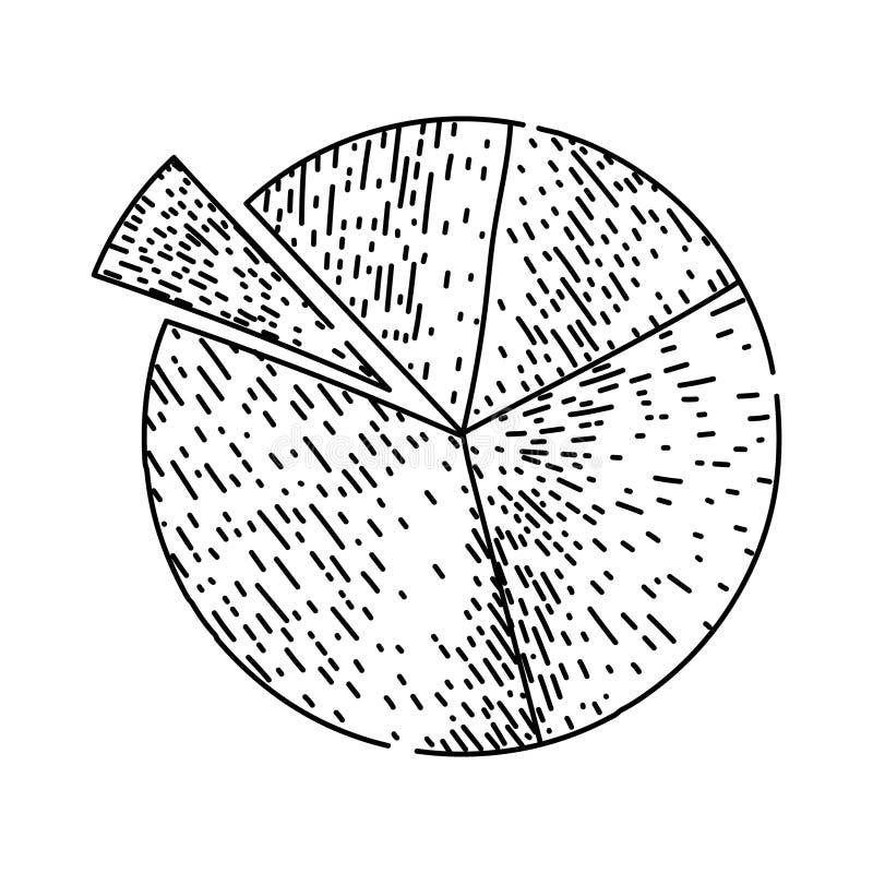 Analysis Pie Chart Sketch Hand Drawn Vector Stock Vector - Illustration ...