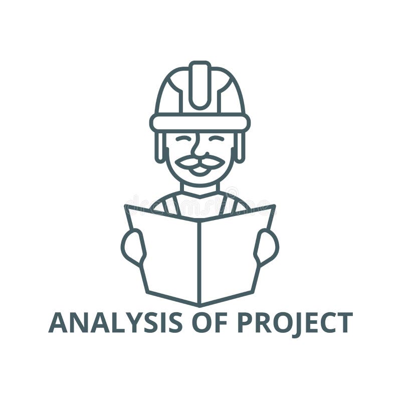 Analysis of Project Drawings Line Icon, Vector. Analysis of Project ...