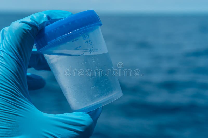 Analysis of a Sample of Sea Water, Ocean. Stock Photo - Image of nature ...