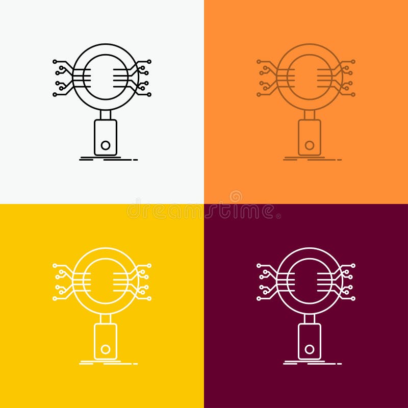 Analysis, Search, Information, Research, Security Icon Over Various ...