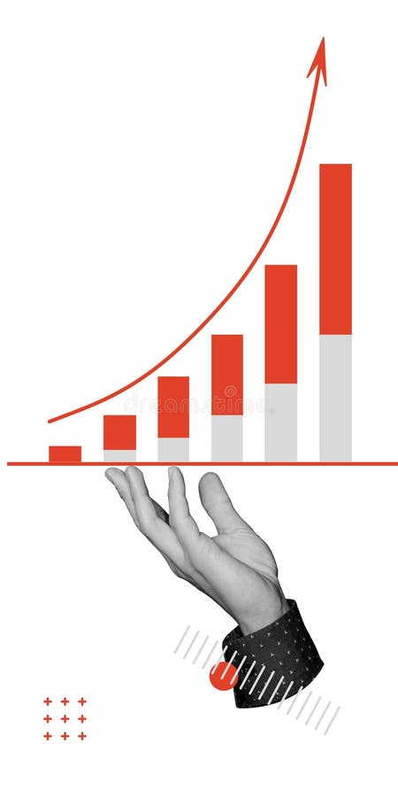 Analysis, Statistics. Hand Holding Ascending Graph. Minimalist Art ...