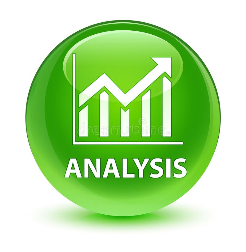 Analysis (statistics Icon) Glassy Green Round Button Stock Illustration ...