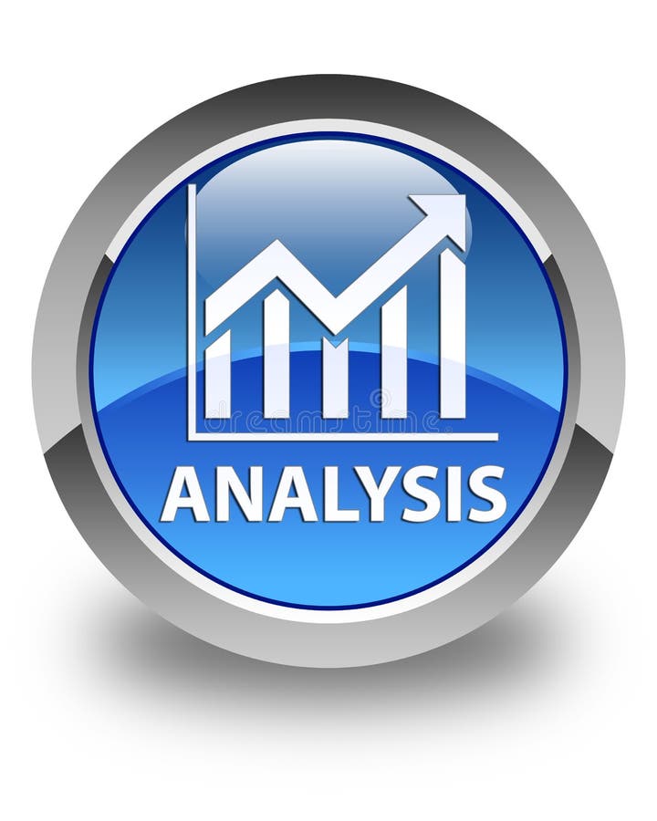 Analysis (statistics Icon) Glossy Blue Round Button Stock Illustration ...