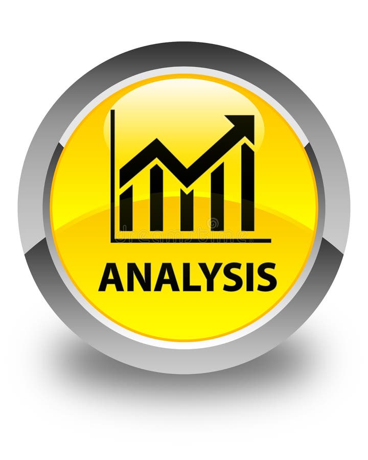 Analysis (statistics Icon) Glossy Yellow Round Button Stock ...