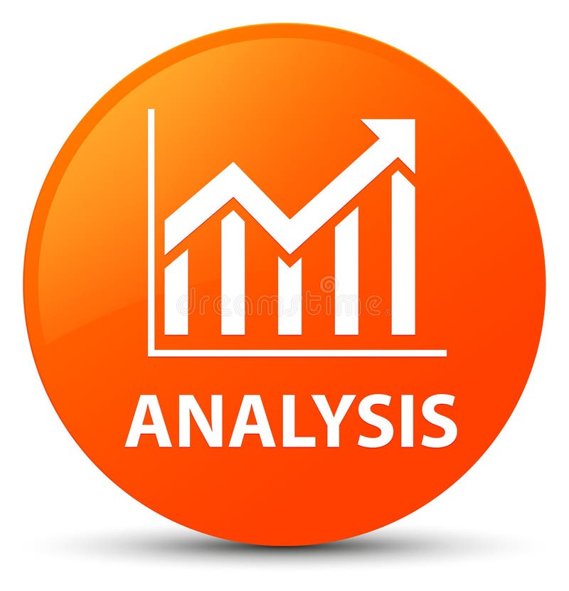 Analysis (statistics Icon) Orange Round Button Stock Illustration ...