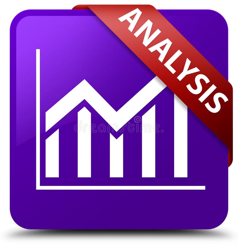 Analysis (statistics Icon) Purple Square Button Red Ribbon in Co Stock ...