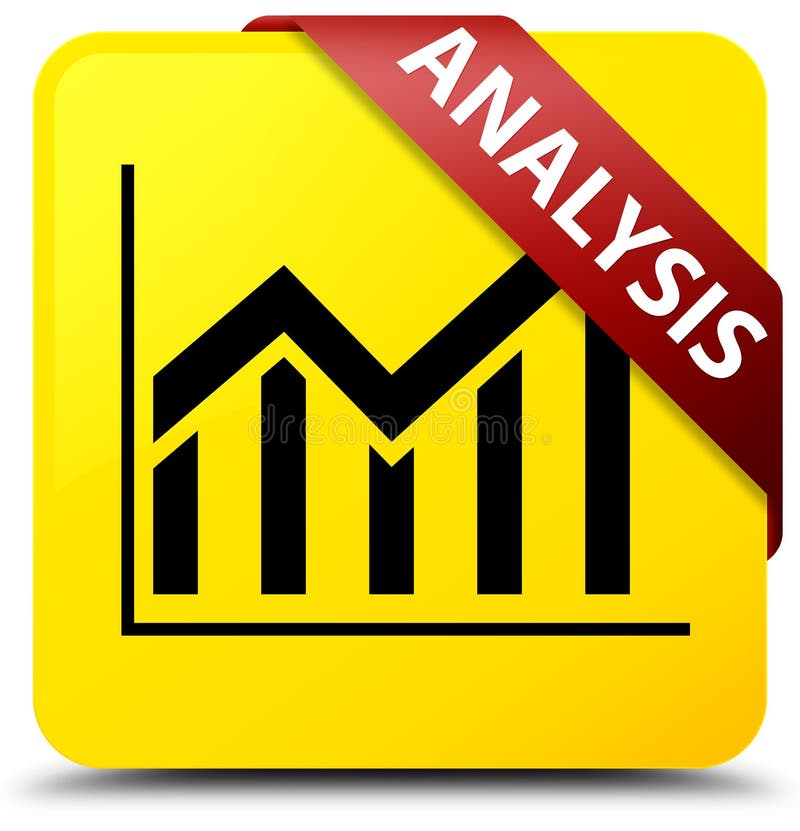 Analysis (statistics Icon) Yellow Square Button Red Ribbon in Co Stock ...