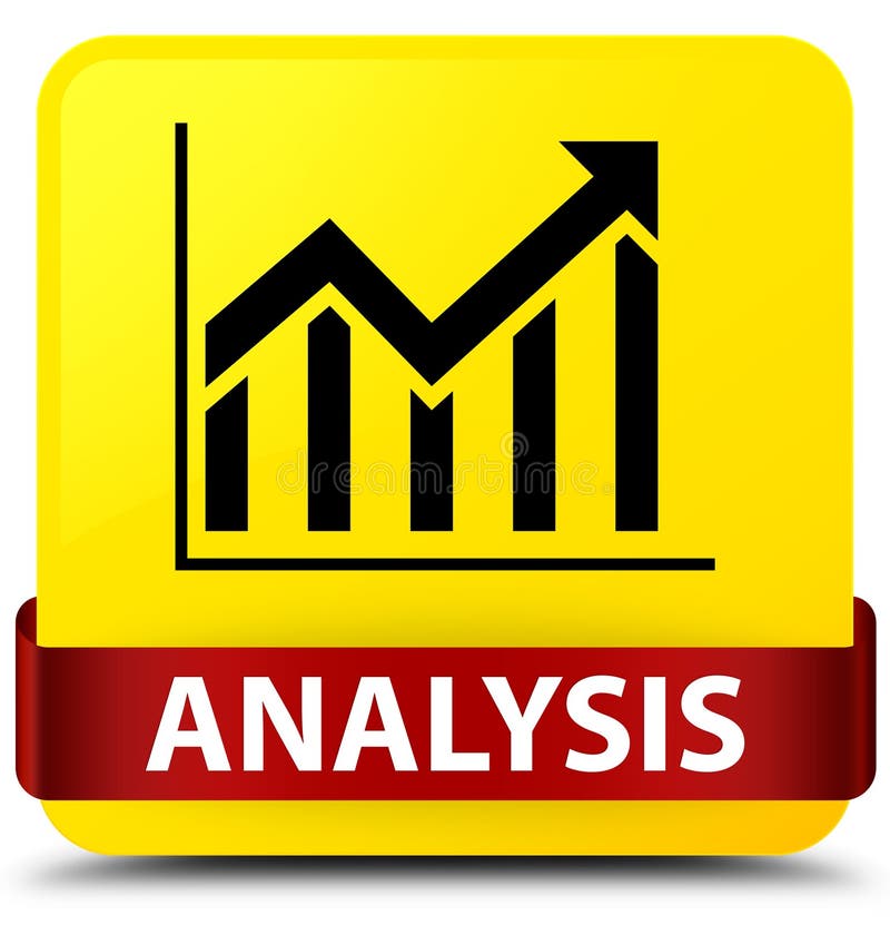 Analysis (statistics Icon) Yellow Square Button Red Ribbon in Mi Stock ...