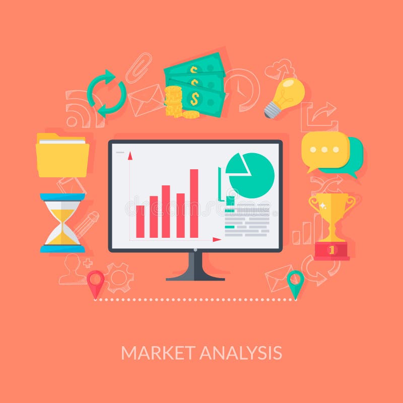Analysis Symbols and Diagrams. Stock Vector - Illustration of analysis ...