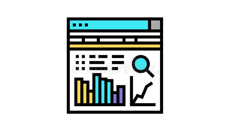 Analysis System Color Icon Animation Stock Footage - Video of ...