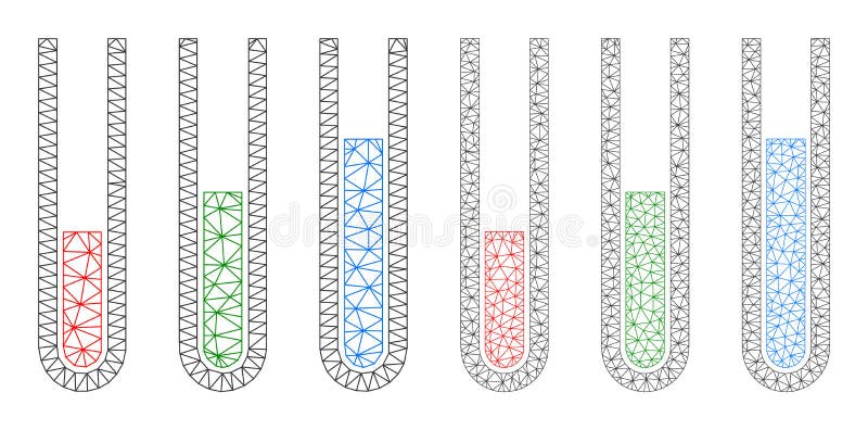 Analysis Test Tubes Icons - Vector Polygonal Mesh Stock Vector ...