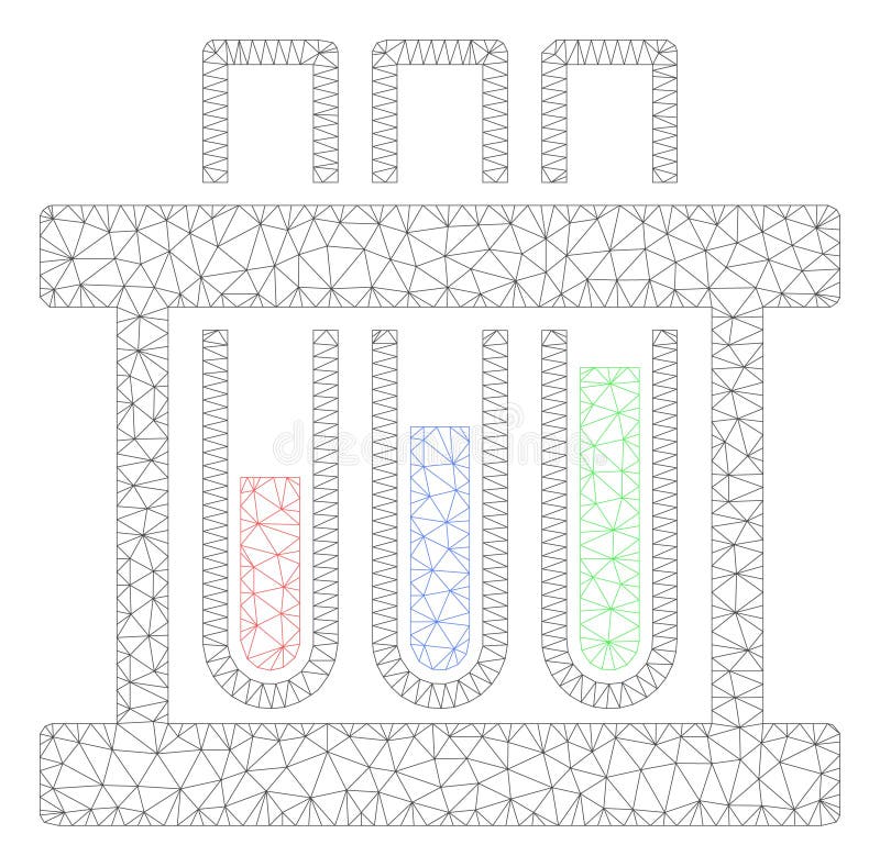 Analysis Test-Tubes Polygonal Frame Vector Mesh Illustration Stock ...